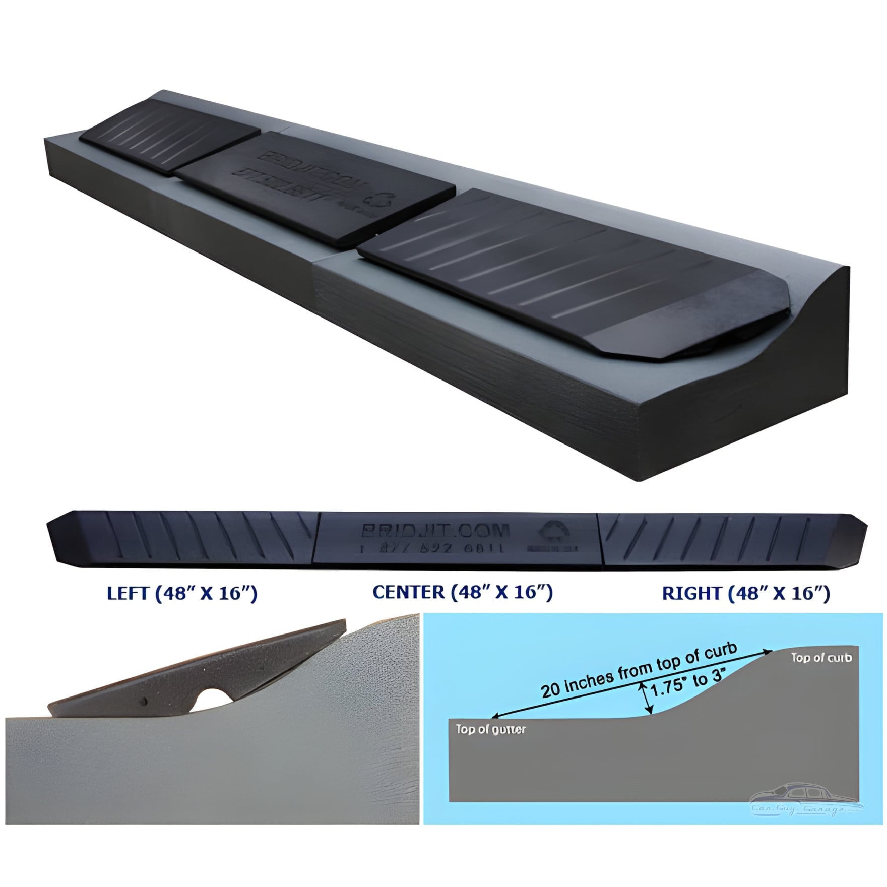 Durable Driveway Curb Ramp - Easy Install, 25,000 lbs Capacity