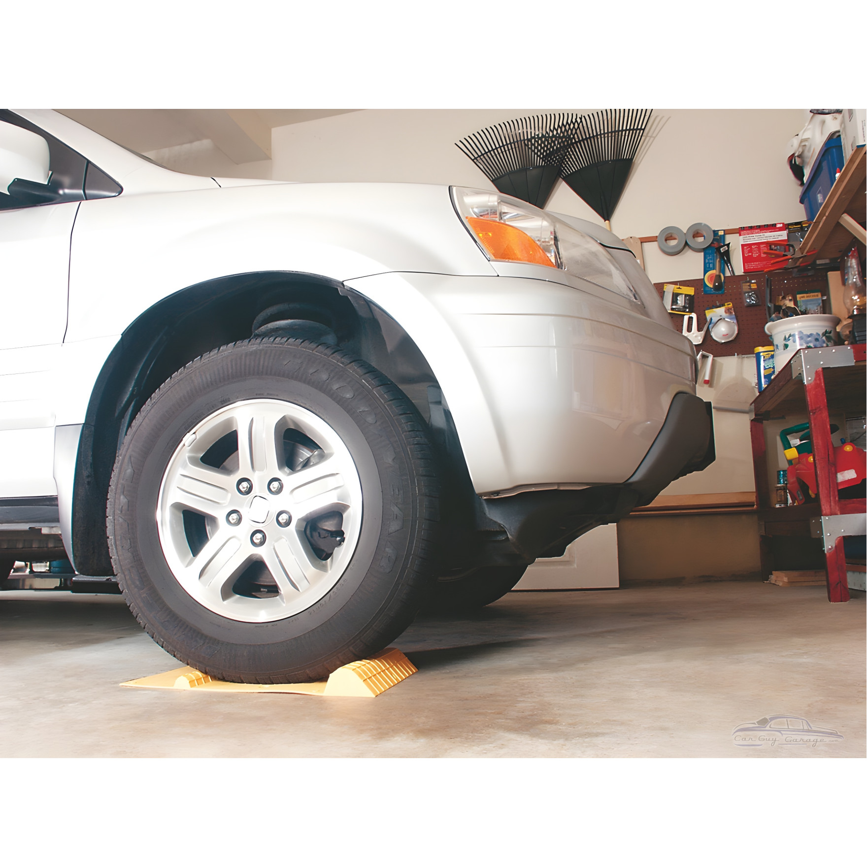 Yellow Parking Stop - Safe, Easy Parking with Anti-Skid Tape