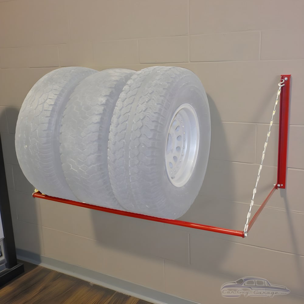 Deluxe Mobile Tire Rack - Holds 14-16 Tires, 4 Wheels