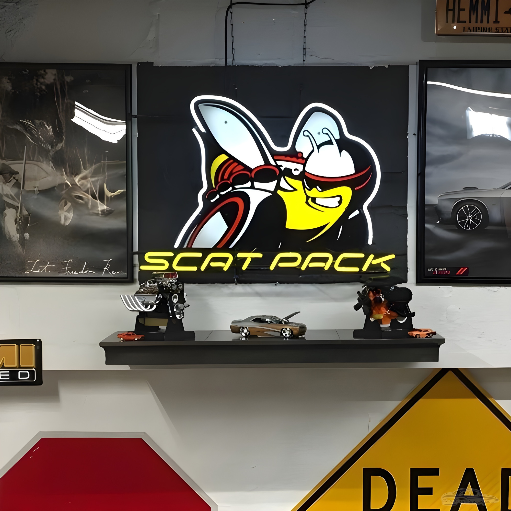 Dodge Scat Pack Neon Sign - Hand-Blown Glass, Indoor Use