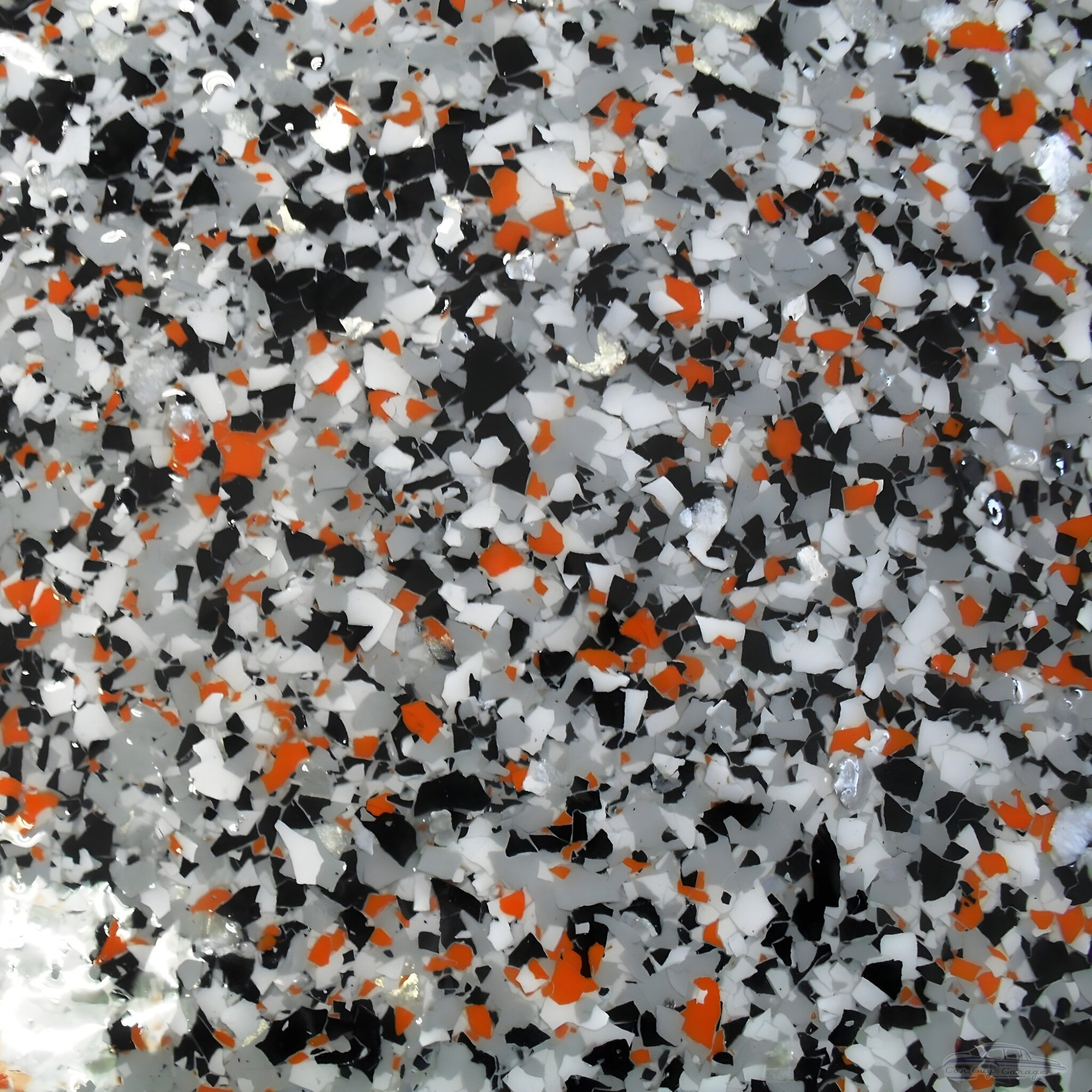 Epoxy Paint Chips Harley Chrome Blend - Decorative Floor Chips