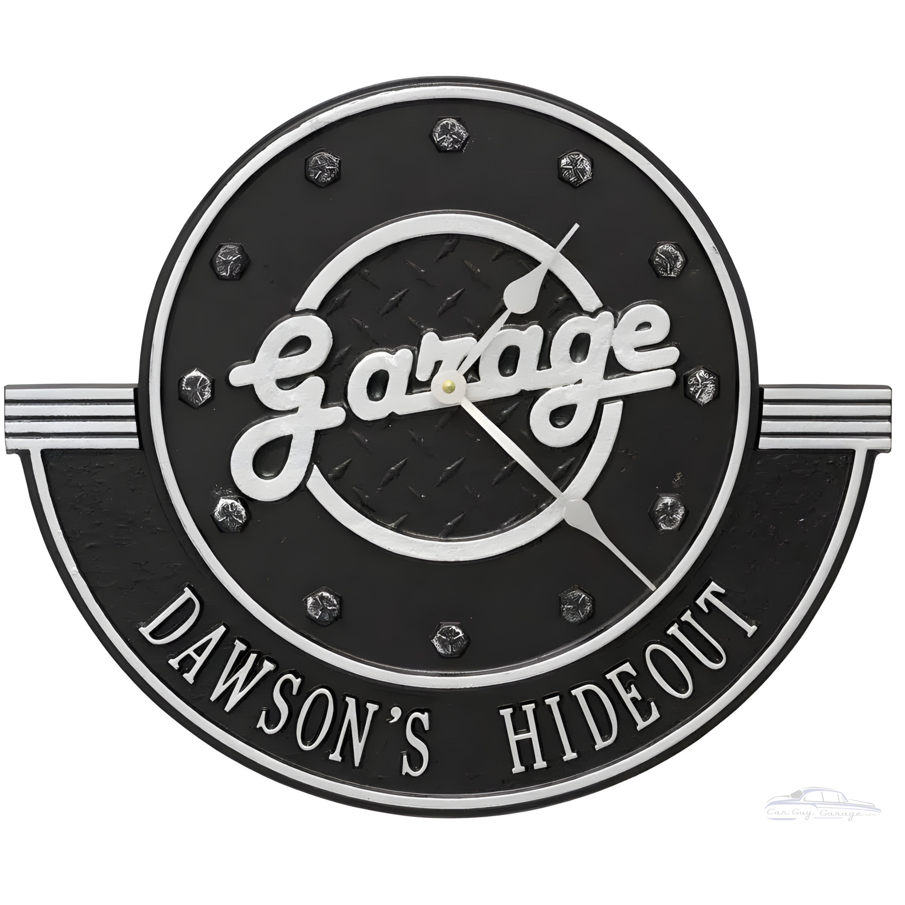 Personalized Cast Aluminum Plaque Clock - Durable & Customizable