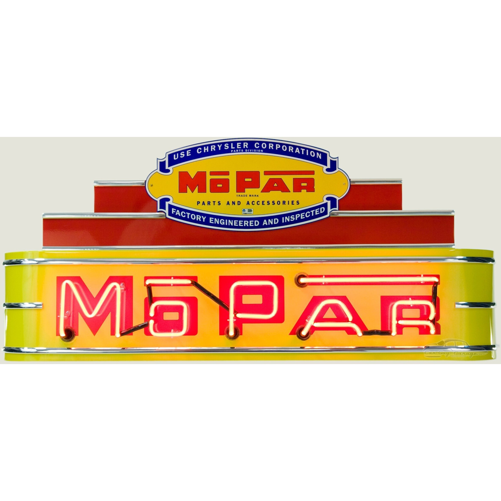 48" Neon Yellow Mopar Sign - Durable Steel, Easy Hanging