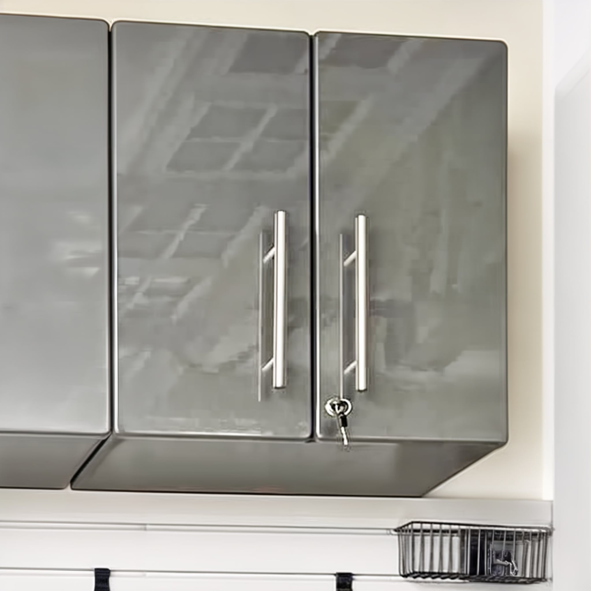 Grey Modular 8 Piece Kit with Bamboo Worktop for Garage