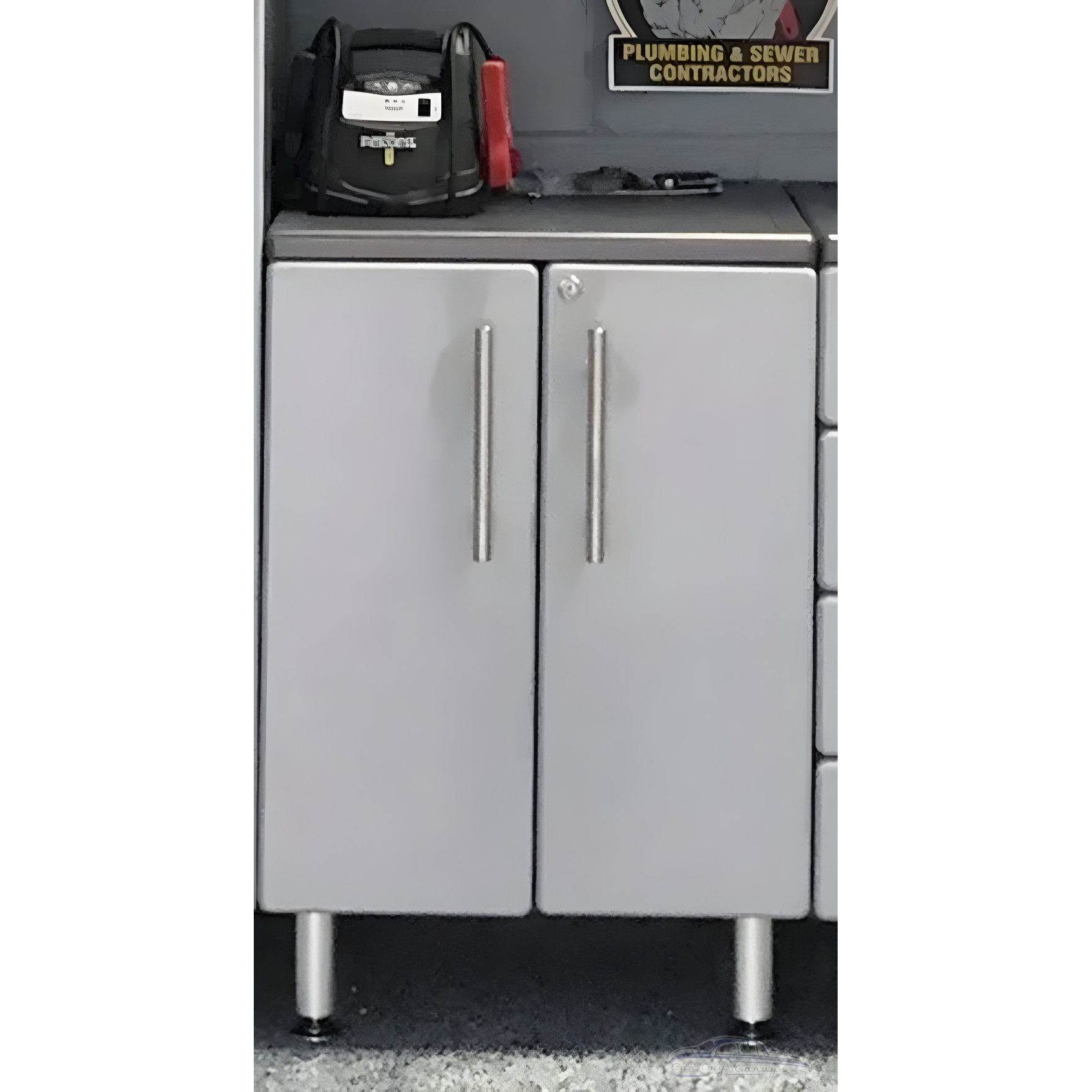 Silver Modular 11 Piece Kit with Bamboo Worktop for Garage