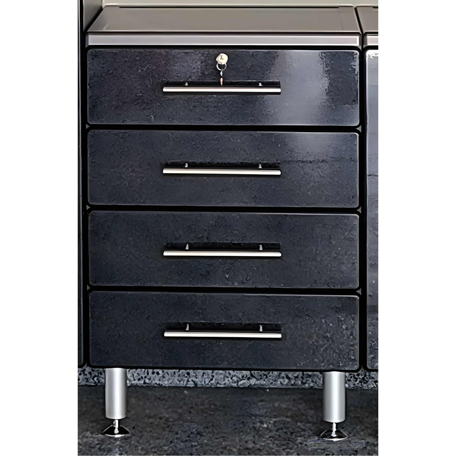 Black Modular Set of 3 Four Drawer Base Cabinets