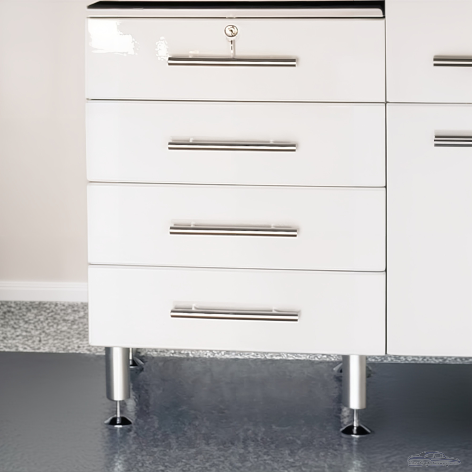 White Modular 4 Piece Workstation Kit - Elegant Garage Storage