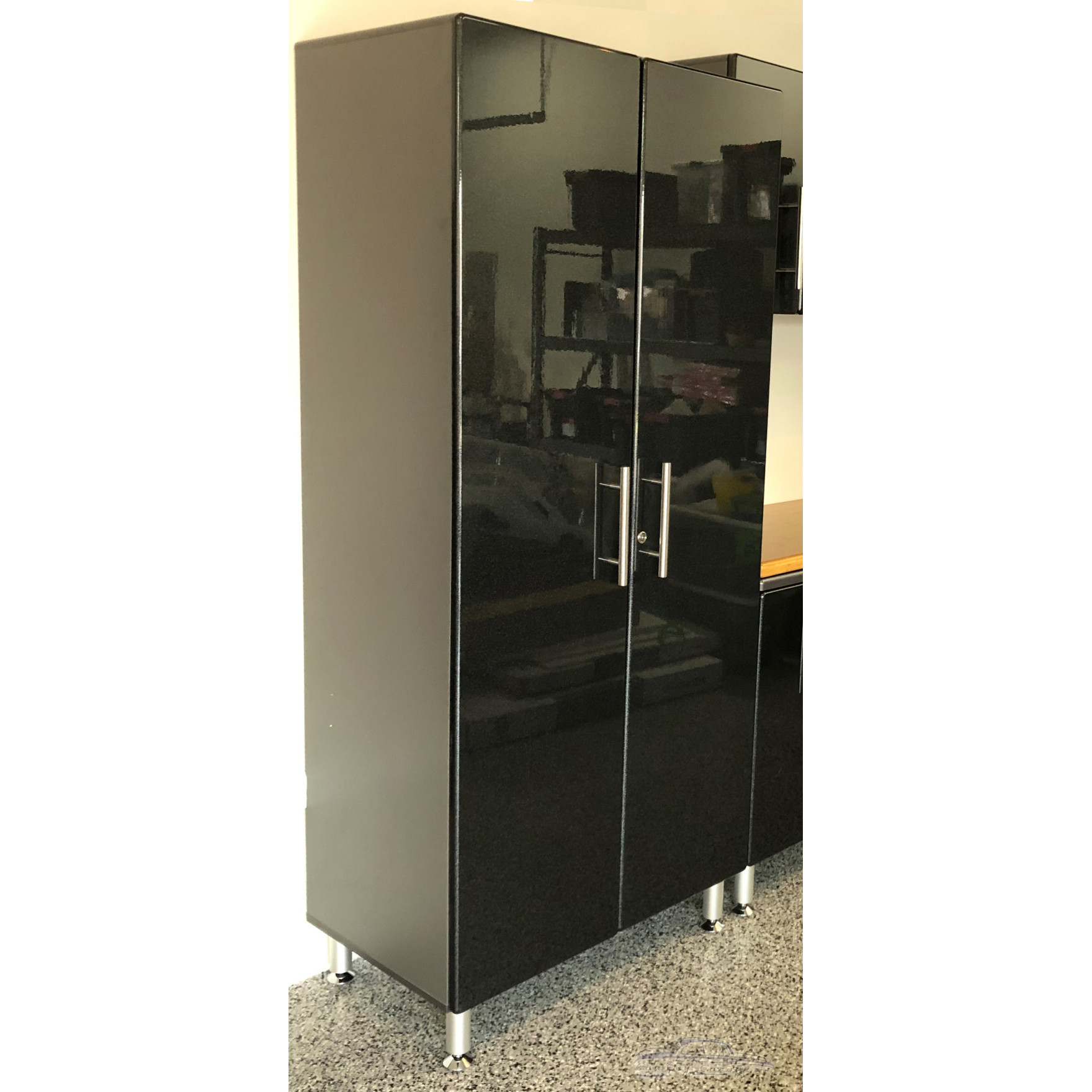 Black Modular 2-Door Tall Closet - Garage Storage Solution