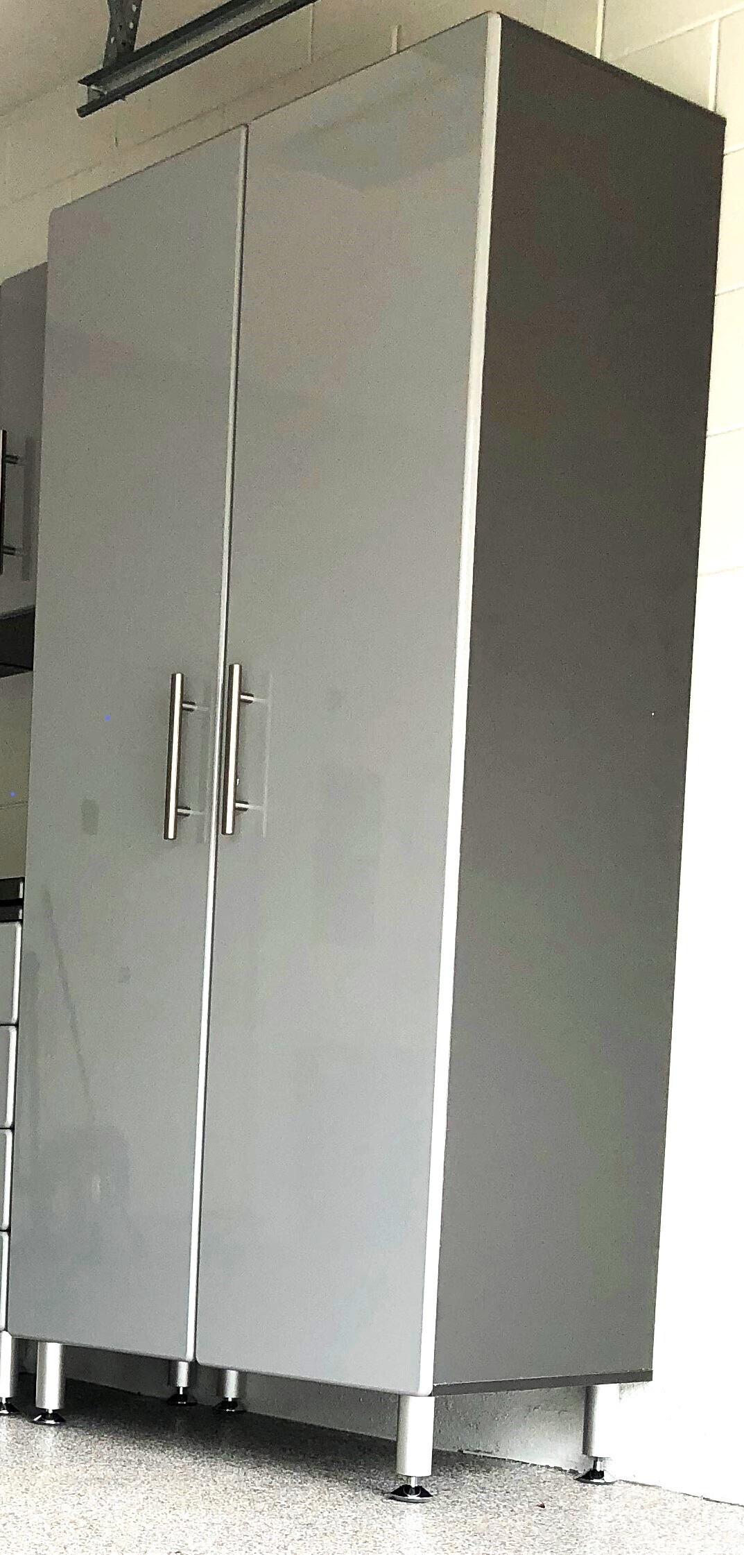 Silver Modular 11 Piece Kit with Bamboo Worktop for Garage