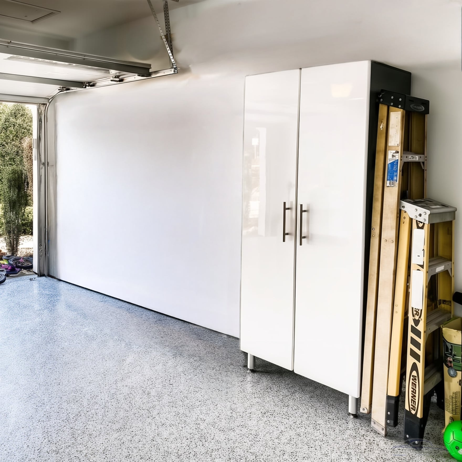White Modular 2-Door Tall Closet - Elegant Garage Storage Solution