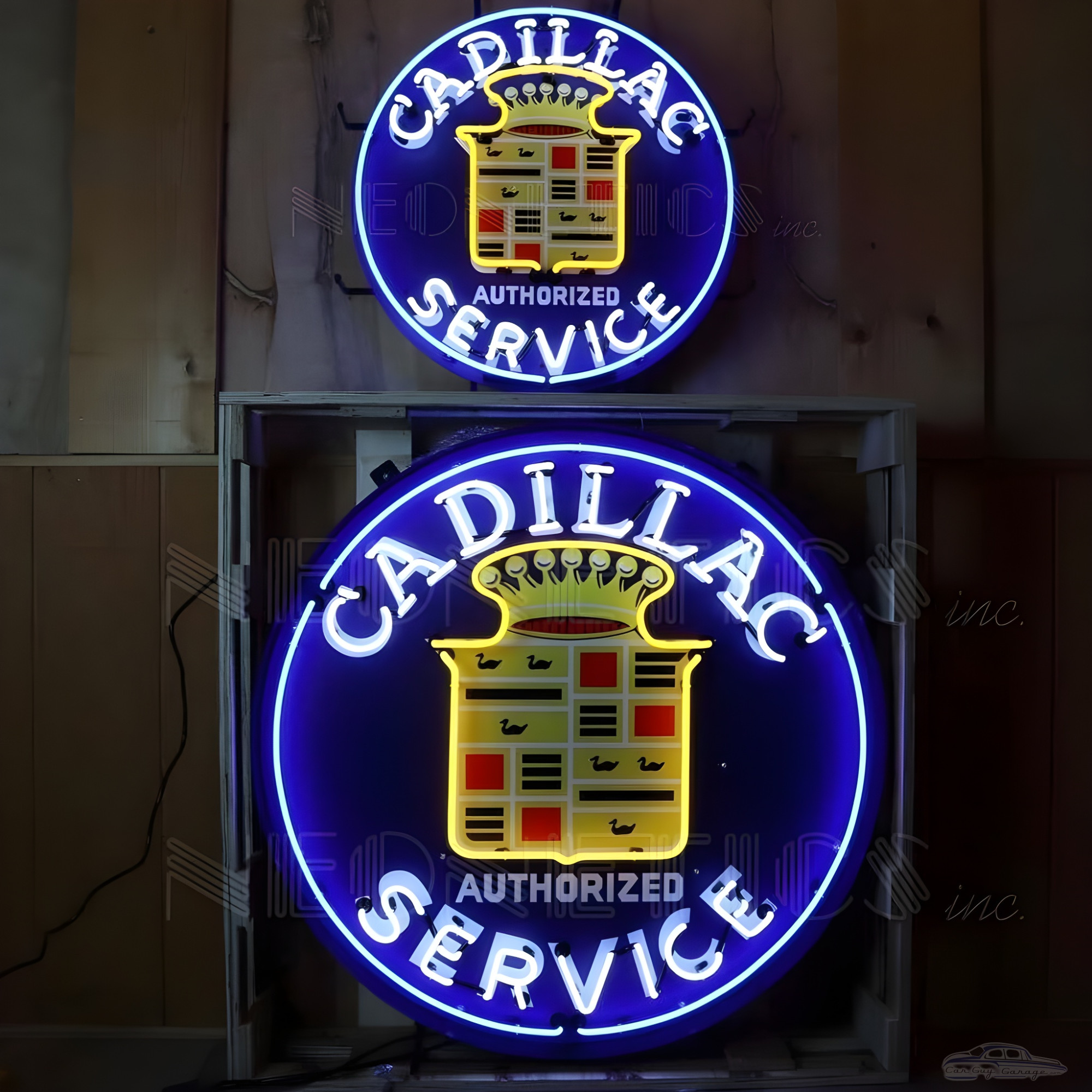Cadillac Neon Sign - 36" Wide, Hand Blown Glass, Indoor Use