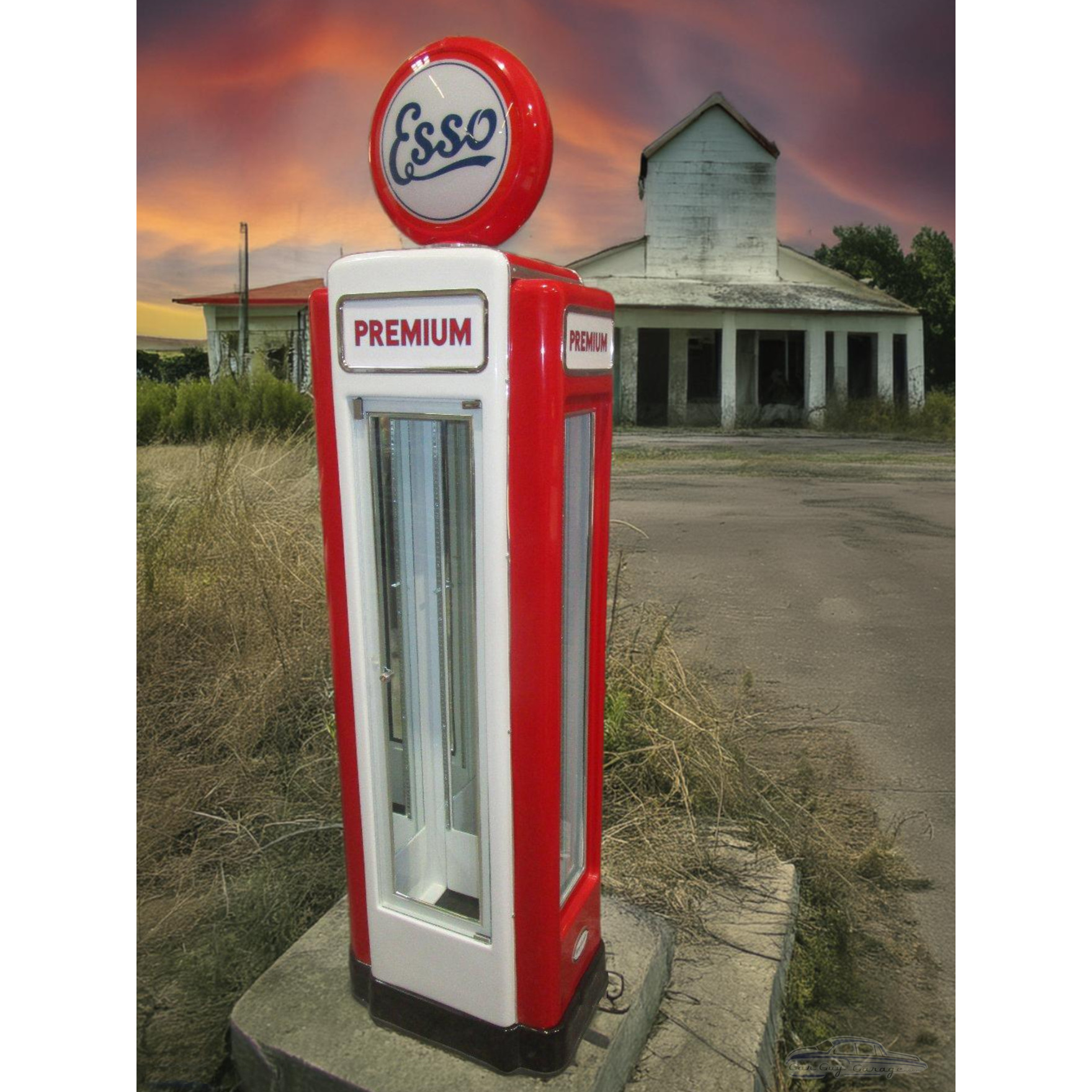 Esso Premium Display Case - Wayne 70 Gas Pump Replica