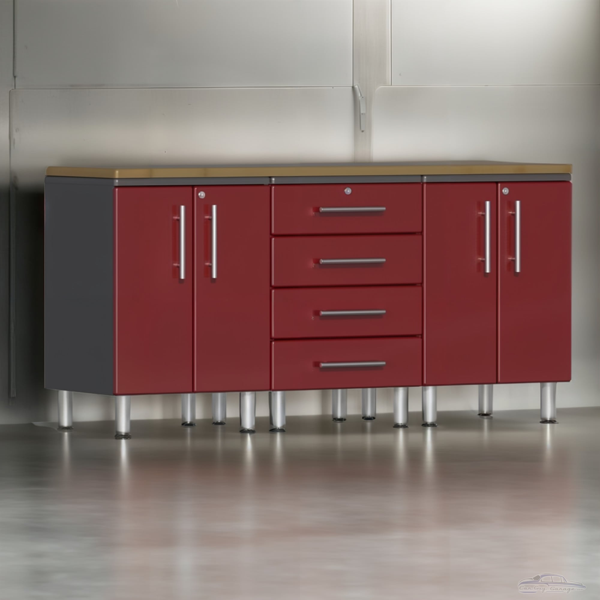 Red Modular 4 Piece Workstation Kit - Ruby Red Metallic Finish