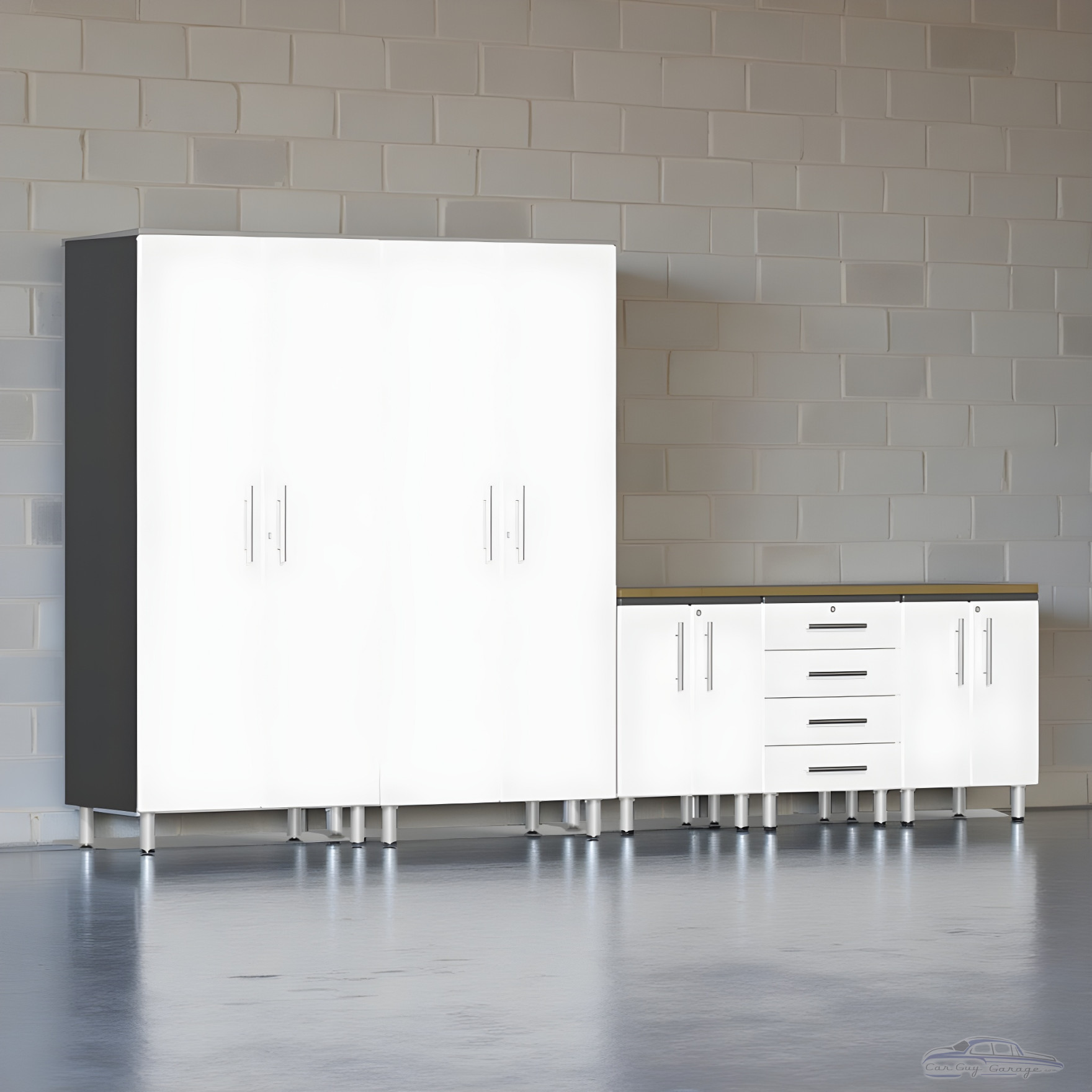 White Modular 6 Piece Set - Elegant Garage Storage Solution
