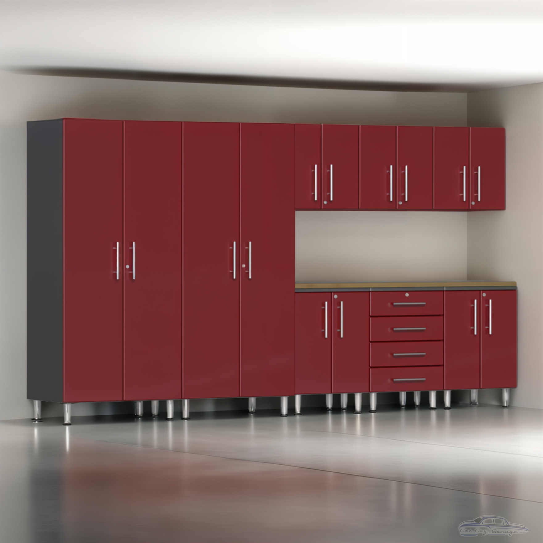 Red Modular 9 Piece Set - Ultimate Garage Storage Solution