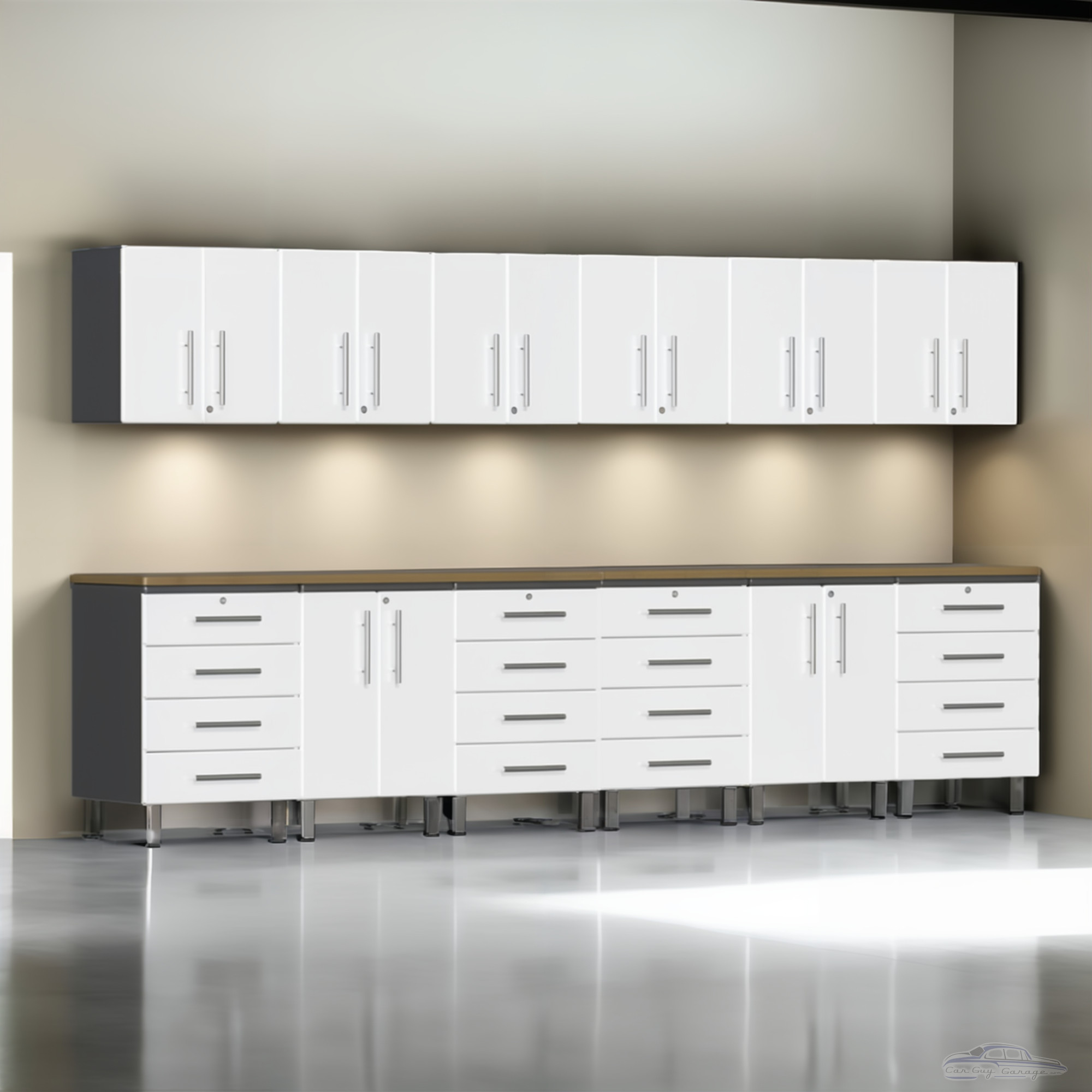 White Modular 14 Piece Set - Elegant Garage Storage Solution