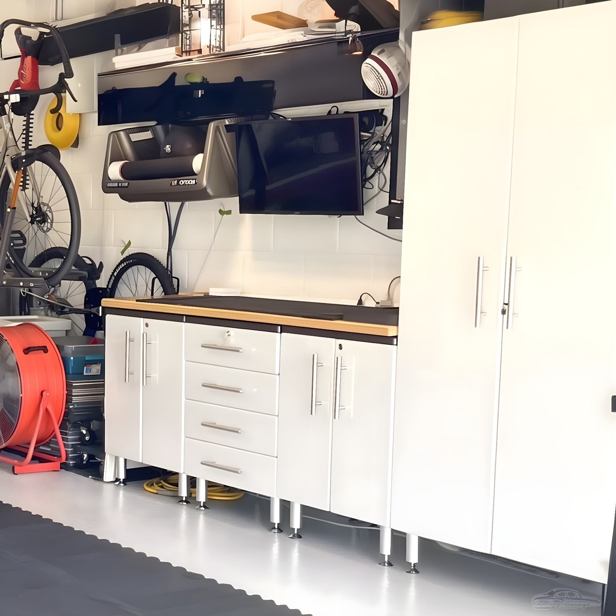 White Modular 5 Piece Set - Elegant Garage Storage Solution