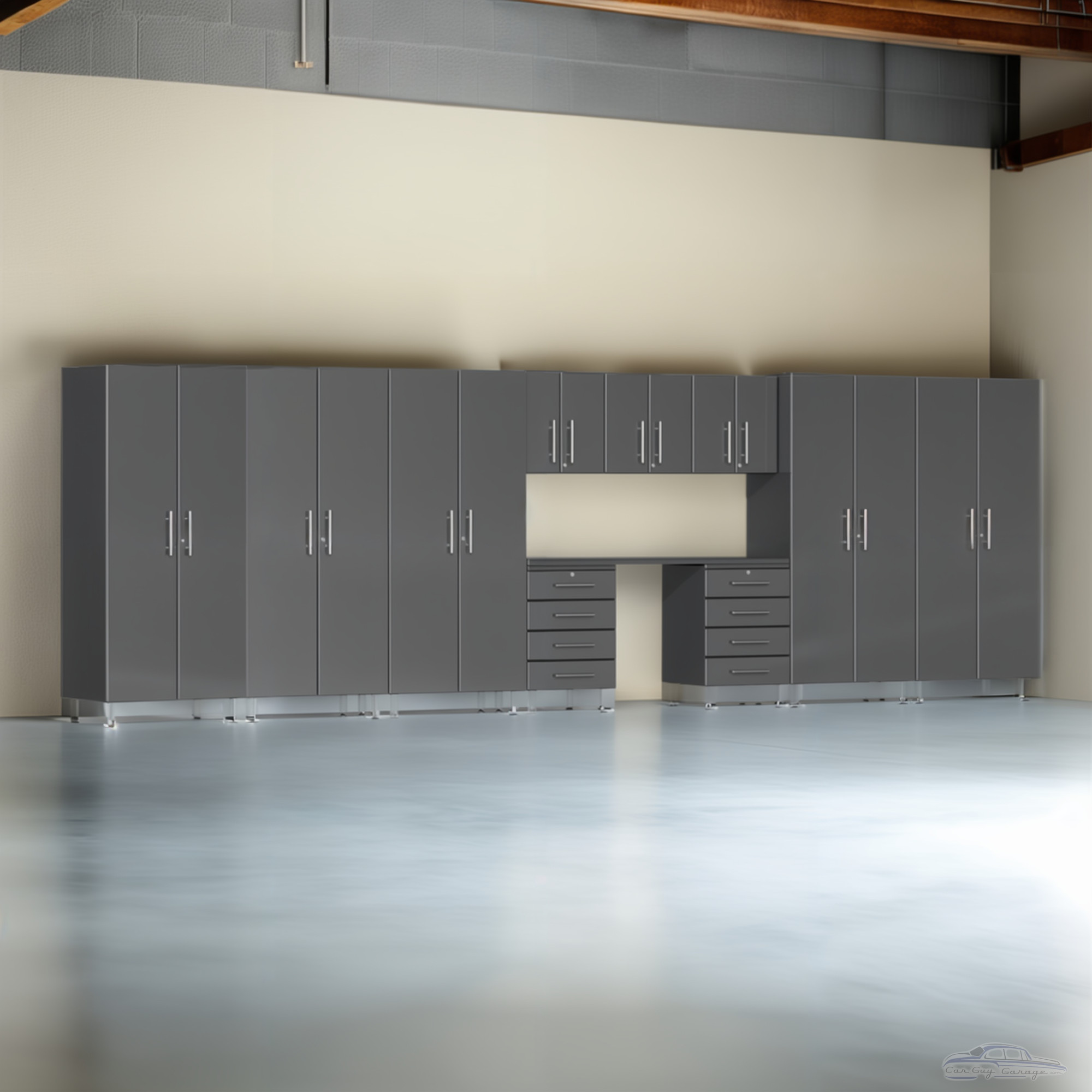 Grey Modular 11 Piece Kit with Workstation - Garage Storage