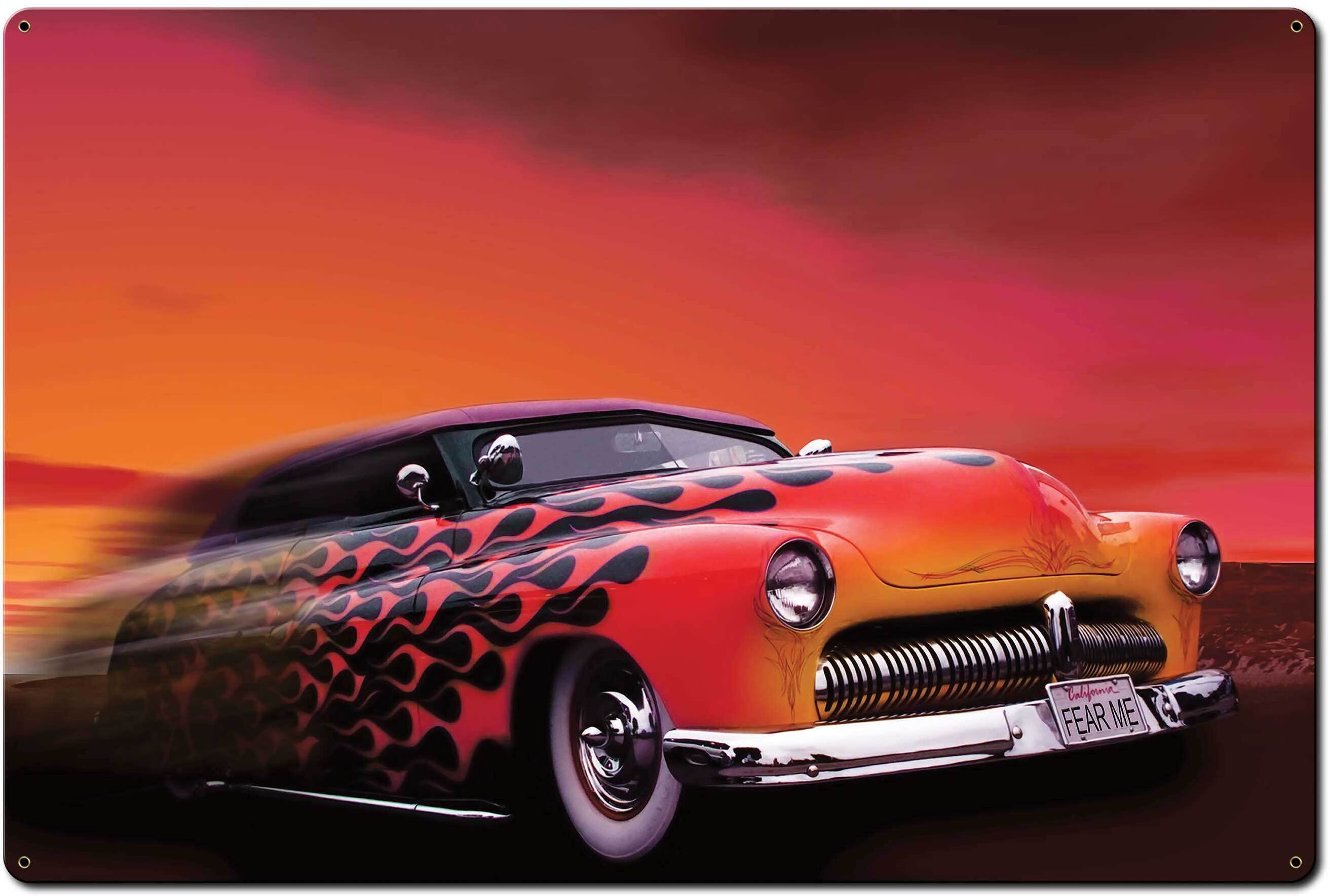 Retro Car 2 Metal Sign - 36" x 24"