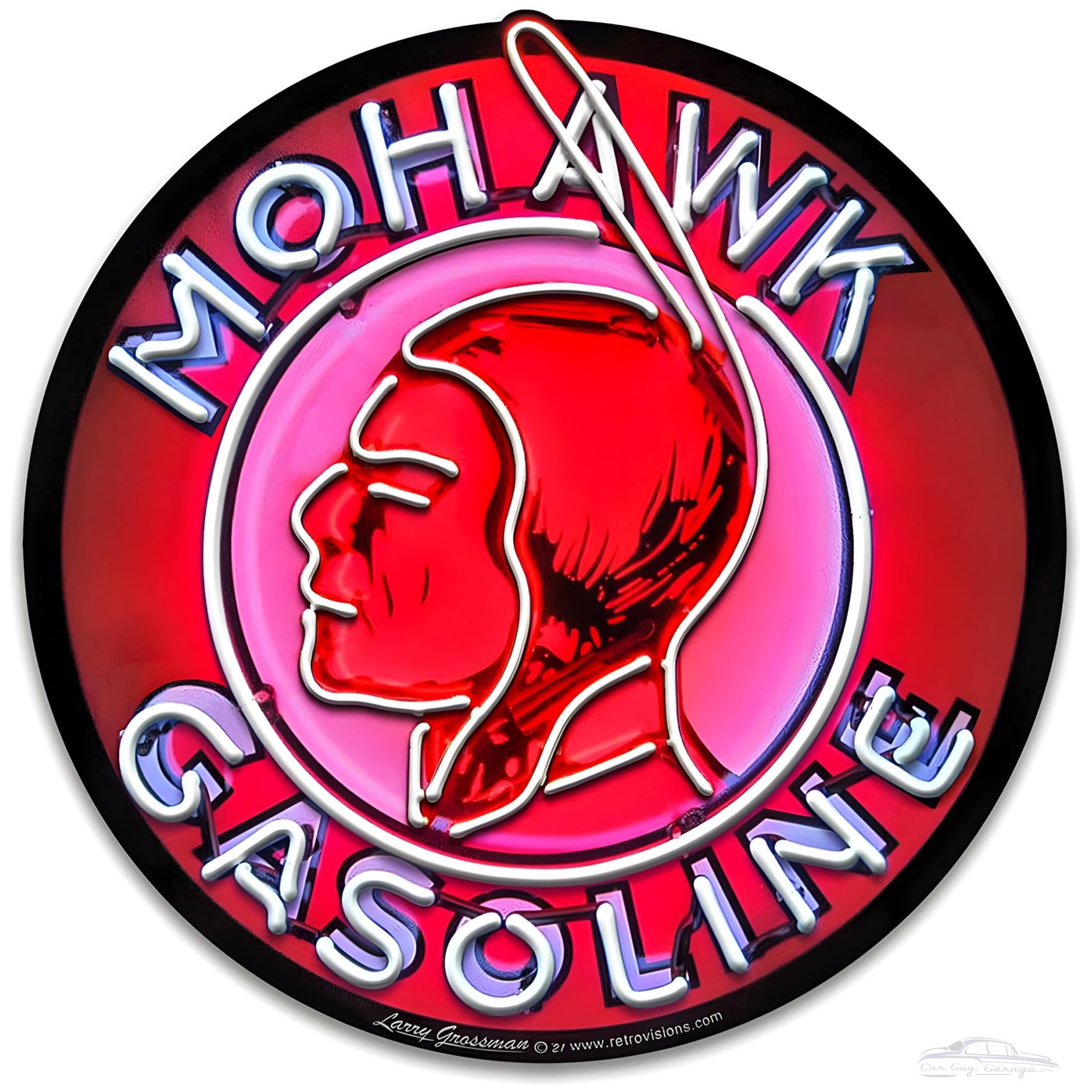 Mohawk Vintage Metal Sign - 28" Round, Handmade in USA