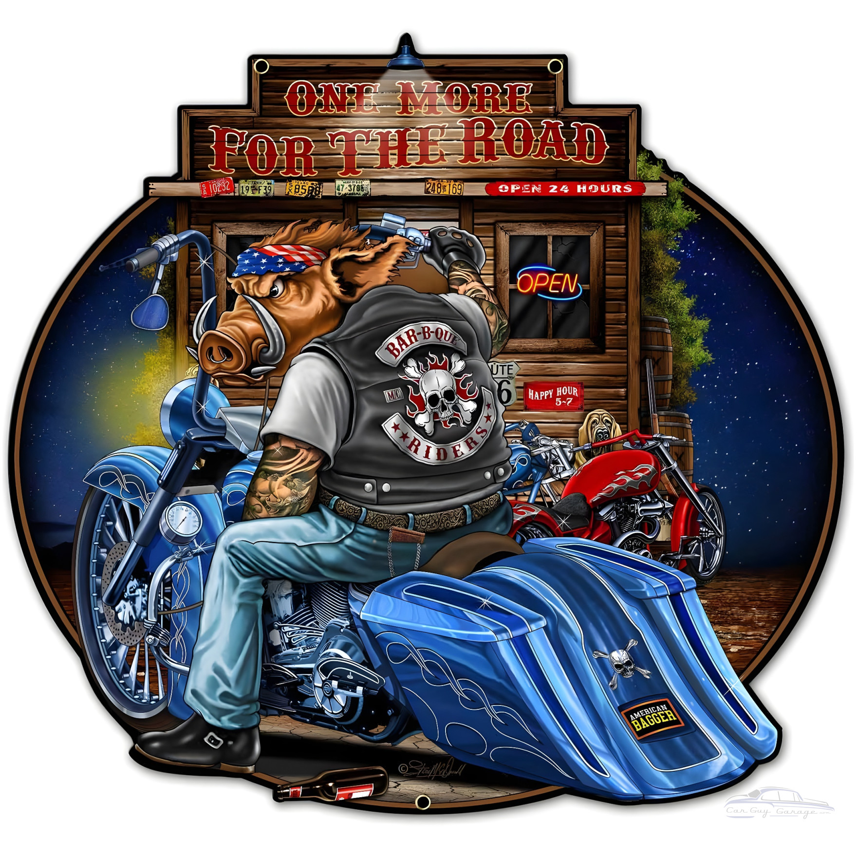 Vintage Bagger Metal Sign - 24"x23" - Durable USA Made Decor