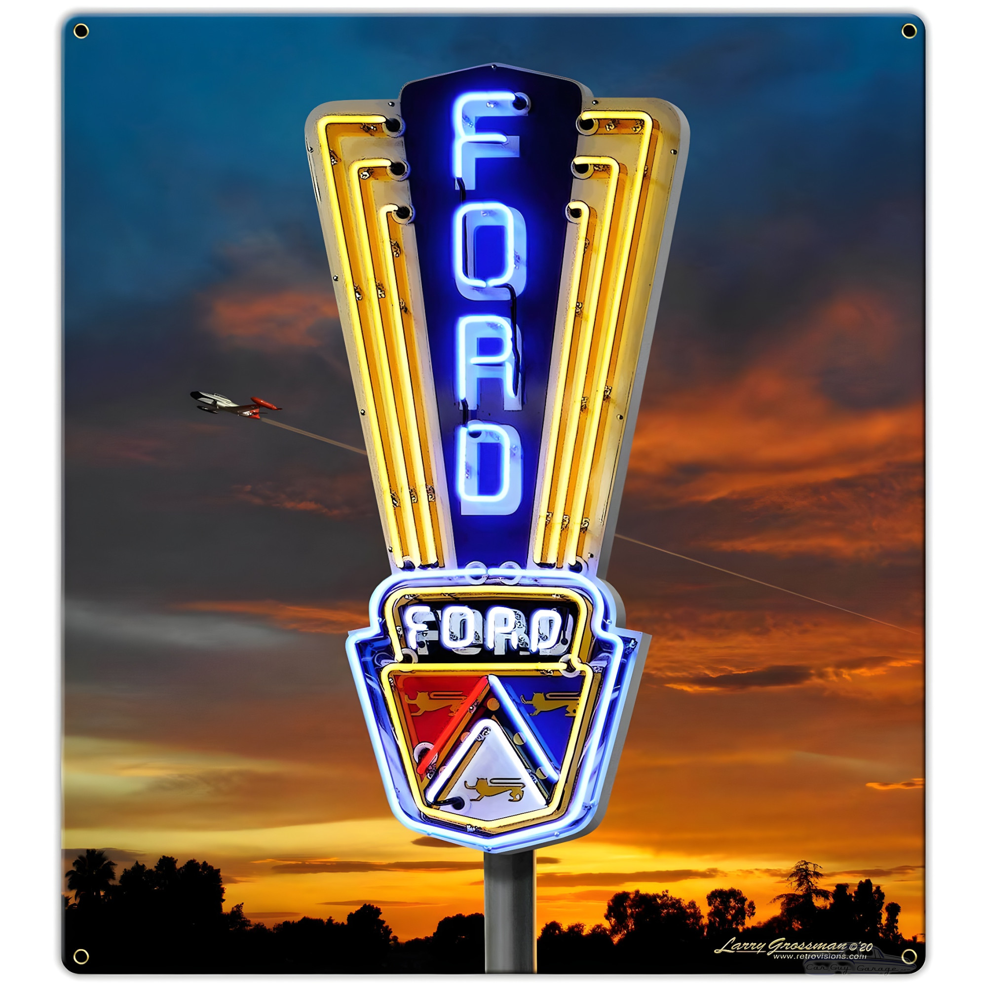 Vintage Ford Metal Sign - 18"x20" Heavy Gauge Steel USA Made