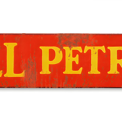 Vintage Shell Petrol Arrow Metal Sign - 31"x11" - Made in USA