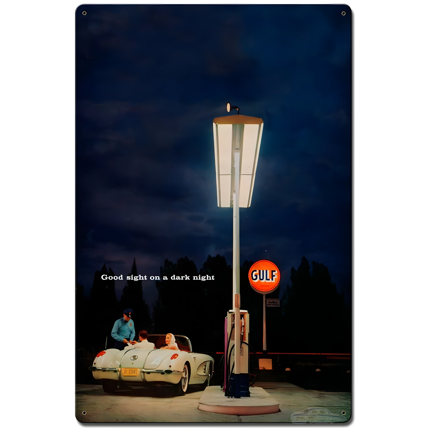 Vintage Gulf Gas Station Metal Sign - 16"x24" - Made in USA
