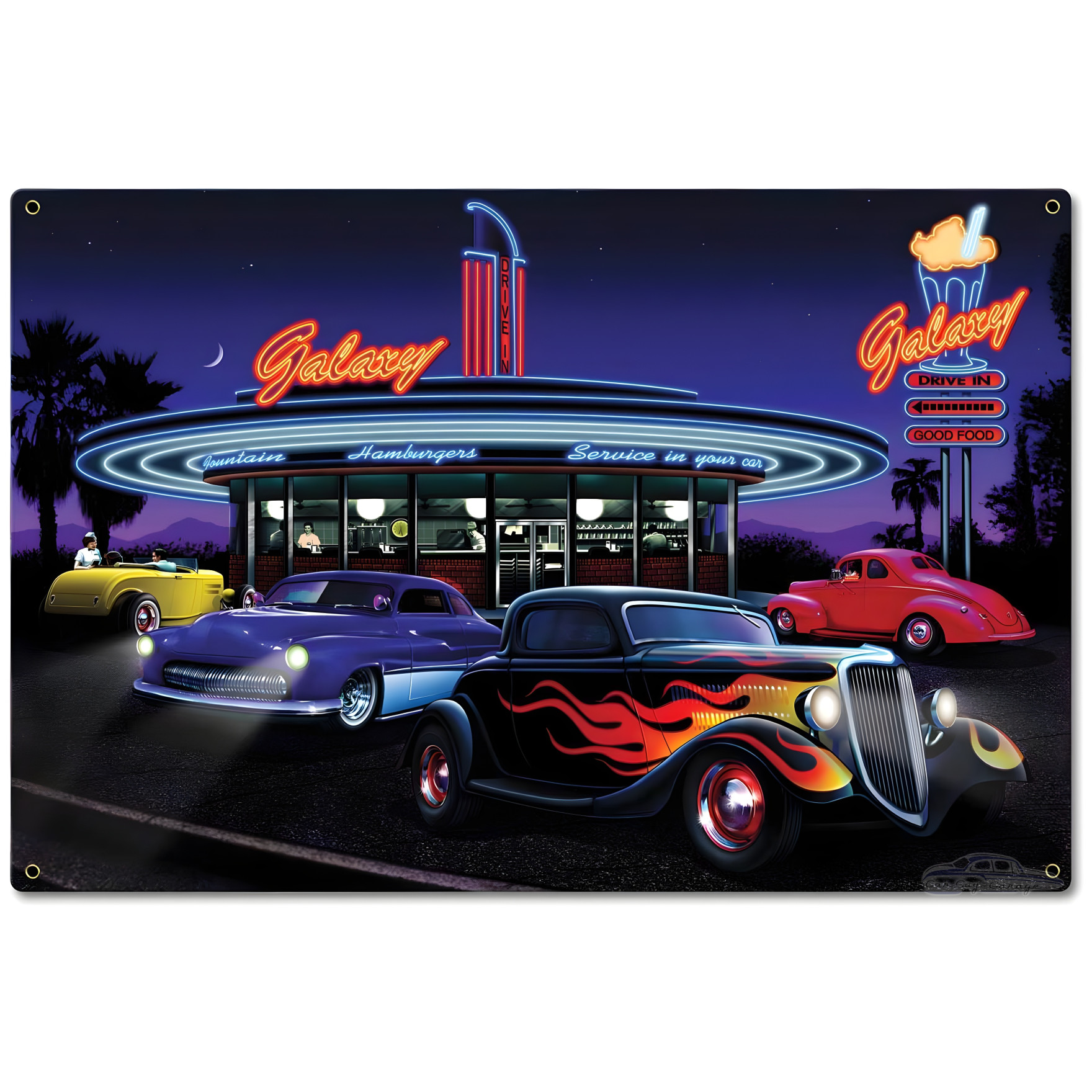 Galaxy Diner Metal Sign - Vintage 24"x16" American Steel