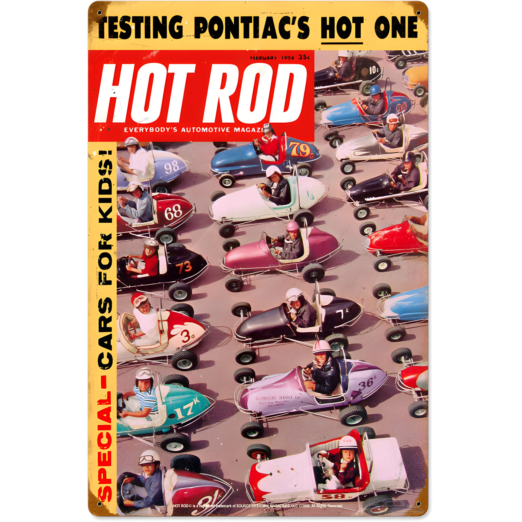 Quarter Midgets Metal Sign - 16"x24" Vintage Garage Decor