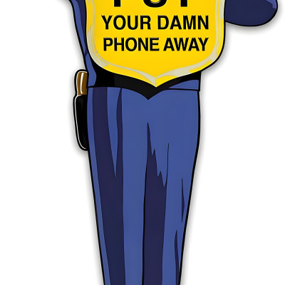 Guard Put Your Phone Away Metal Sign - Vintage 12" x 28" Decor