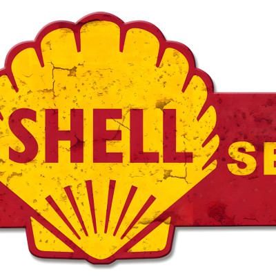Full Service Arrow Grunge Metal Sign - Durable 32" x 10"