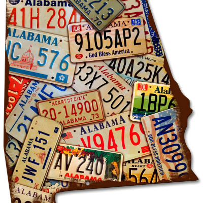 Alabama License Plates Metal Sign - 15"x20" - Made in USA
