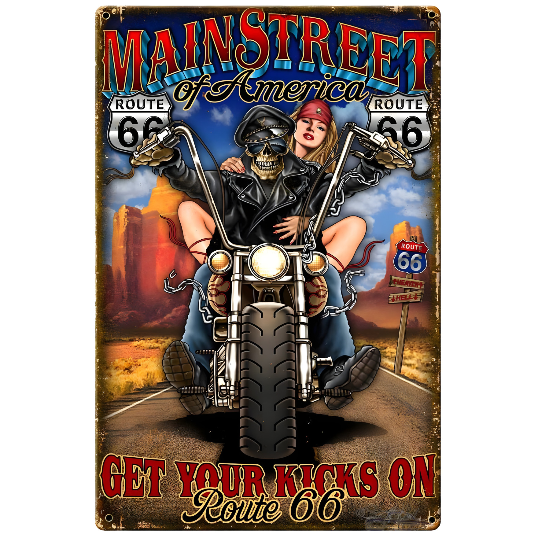 Main Street Metal Sign - 14"x21" Durable USA-Made Decor