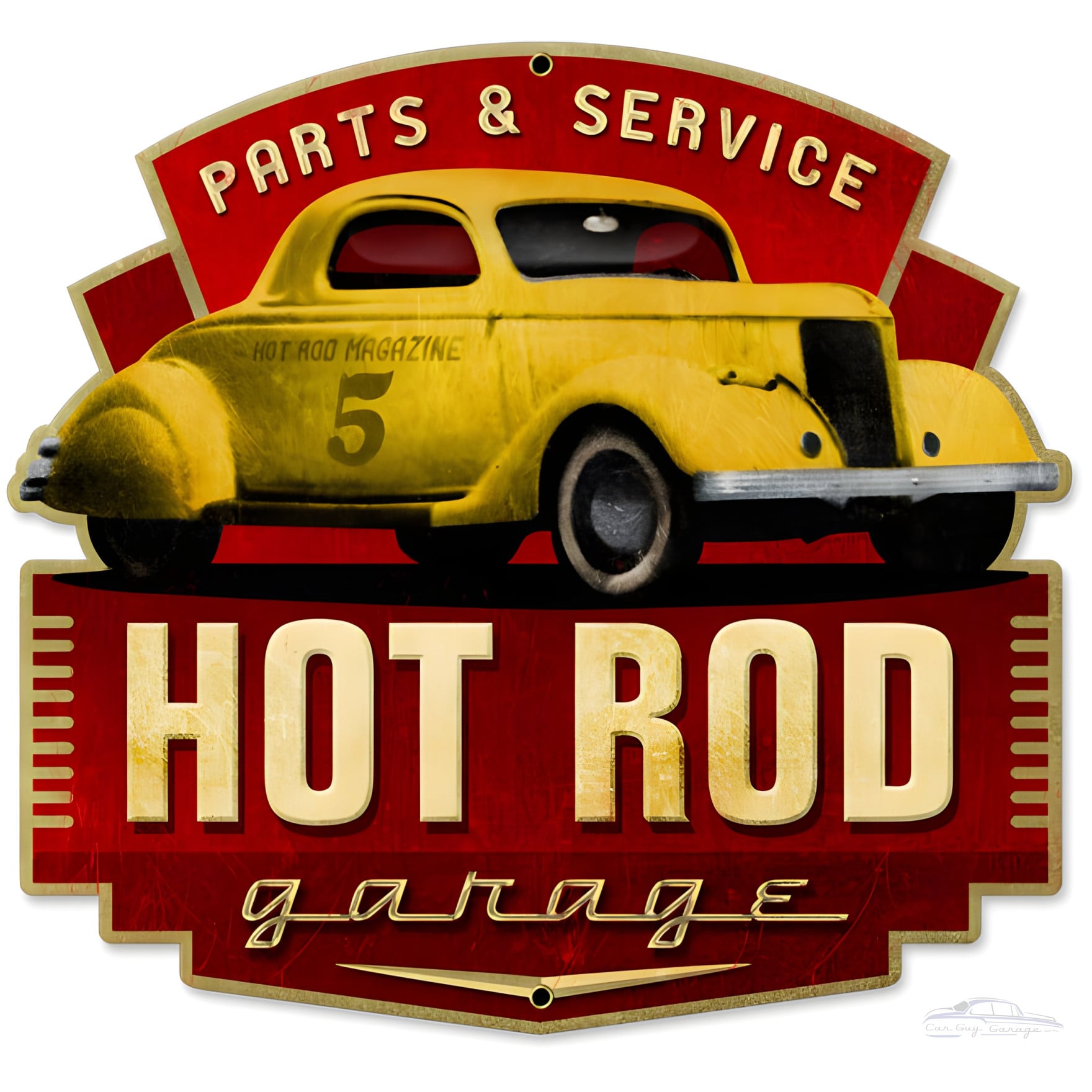 Parts and Service Metal Sign - Durable 17"x16" Garage Decor