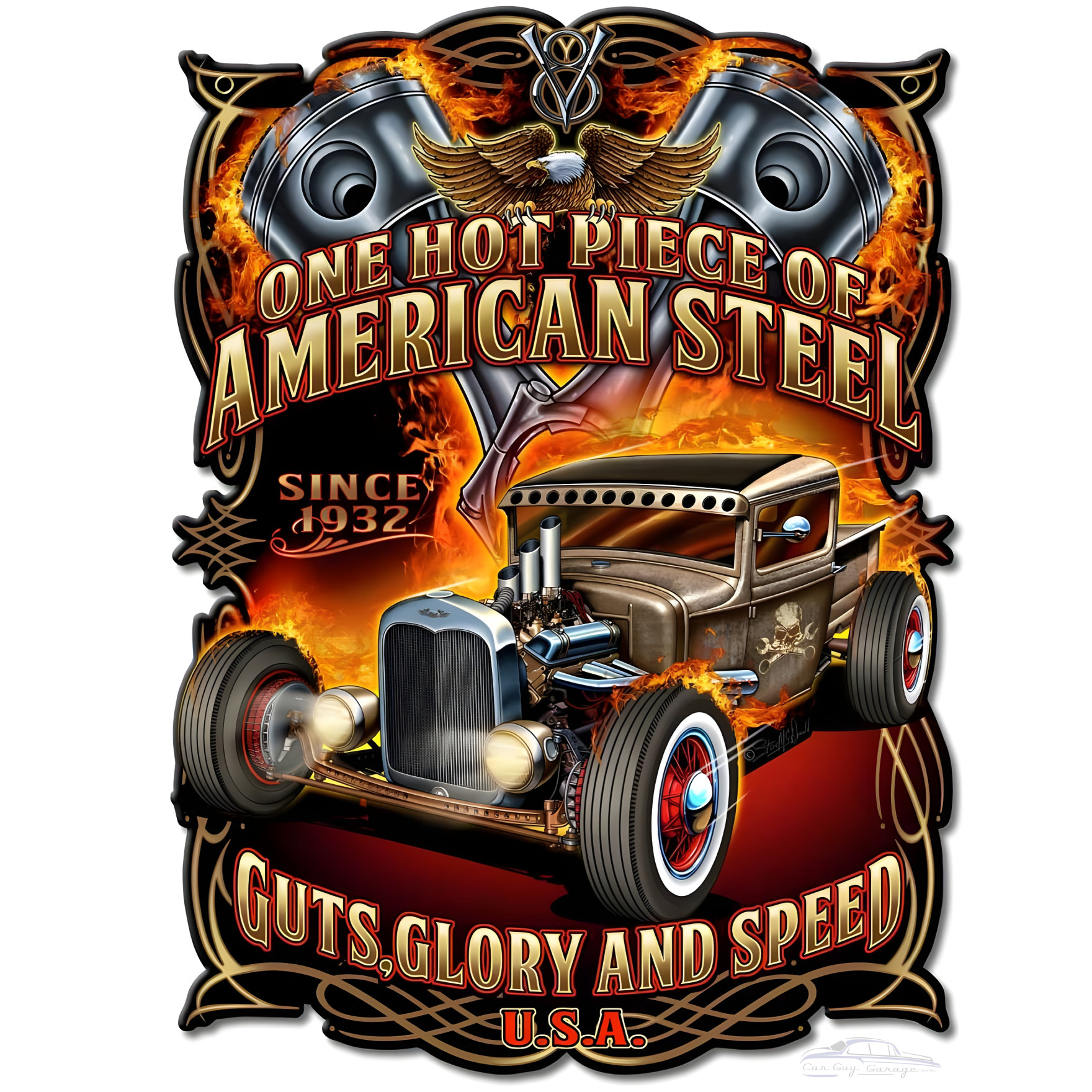 American Steel Metal Sign - Durable 14"x19" Wall Decor