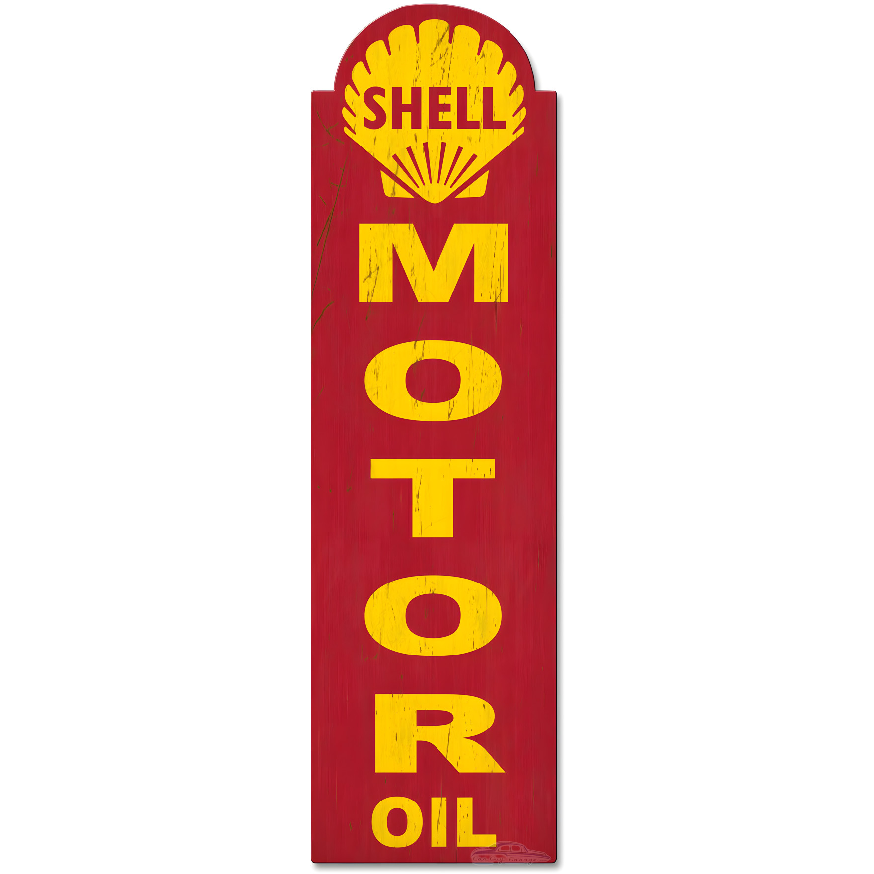 Shell Motor Oil Grunge Metal Sign - Durable 8" x 30" Wall Decor