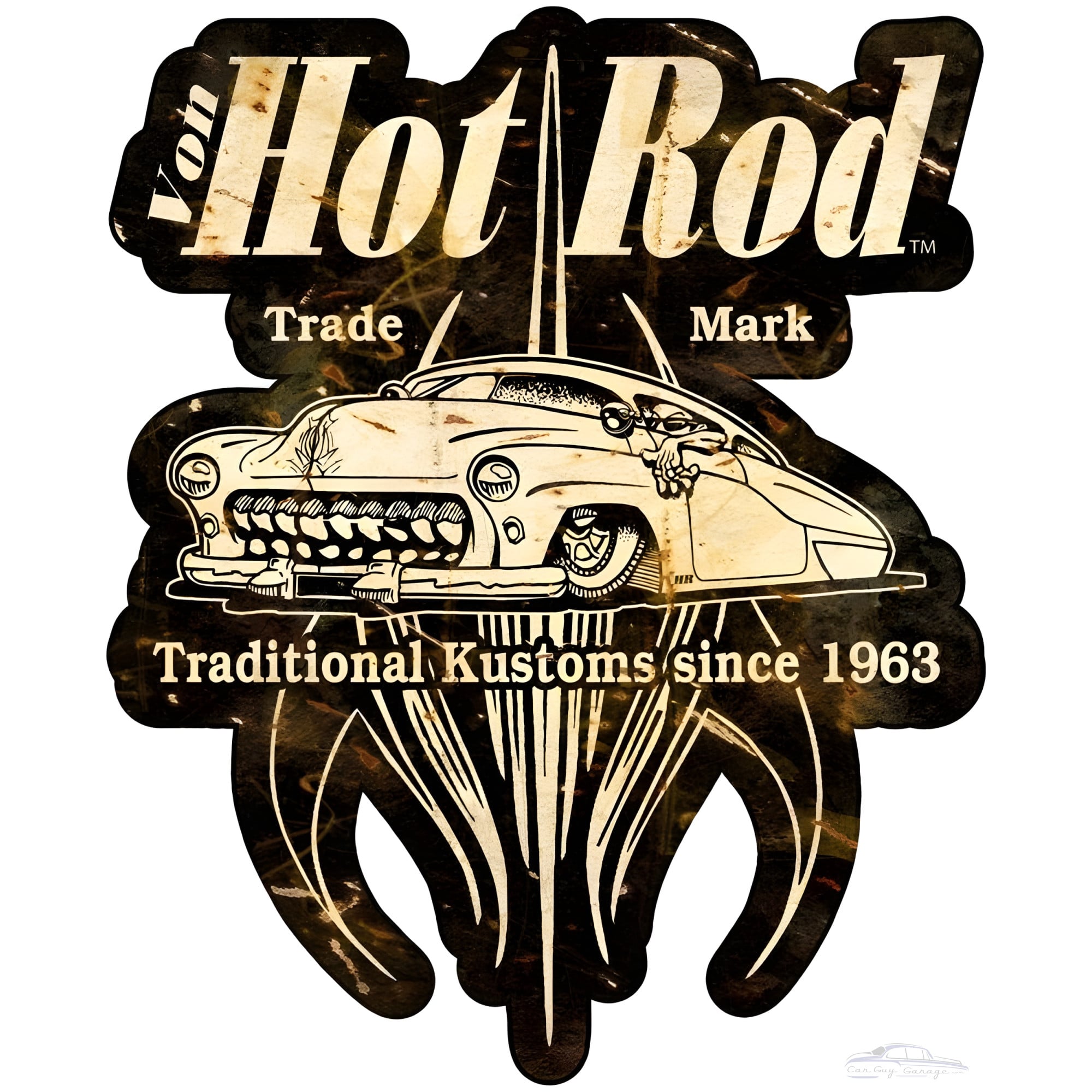 Von Hot Rod Metal Sign - Vintage Style, 16"x15", Made in USA