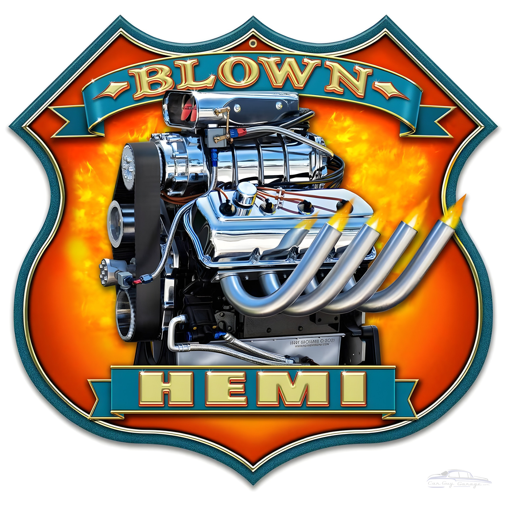 Blown Motor Metal Sign - 16"x16" - Durable USA Made Decor
