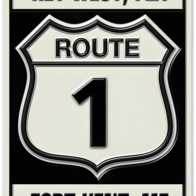 Route 1 Metal Sign - Vintage Flair, 18"x12", Made in USA