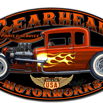Gearhead Motorworks Metal Sign - 12"x7" - Durable USA Made