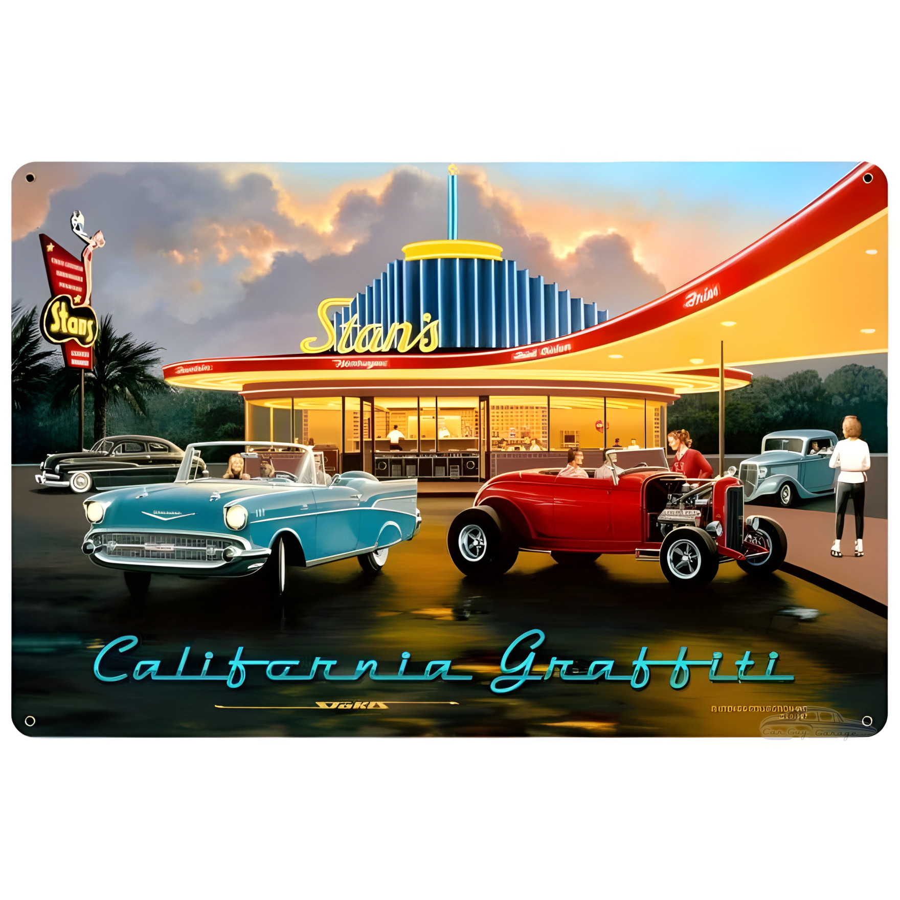 California Graffiti Metal Sign - Vintage 18"x12" USA Made