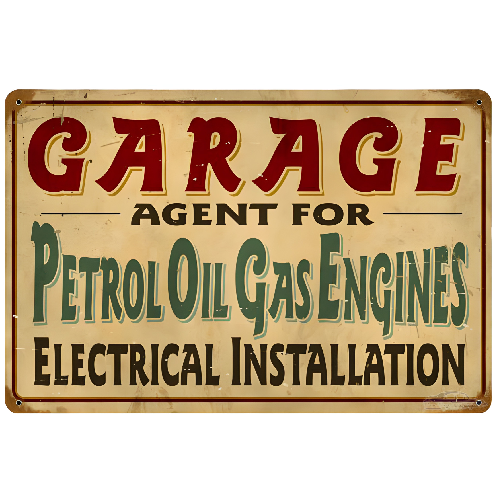 Vintage Petrol Garage Metal Sign - 18"x12" - Made in USA