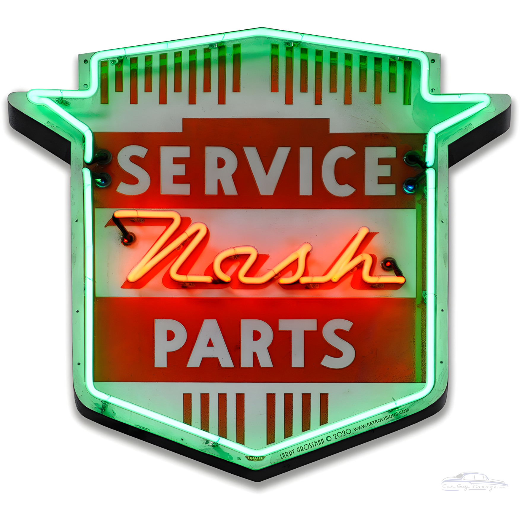 1950's Nash Metal Sign - Vintage Decor, Made in USA, 14"x13"