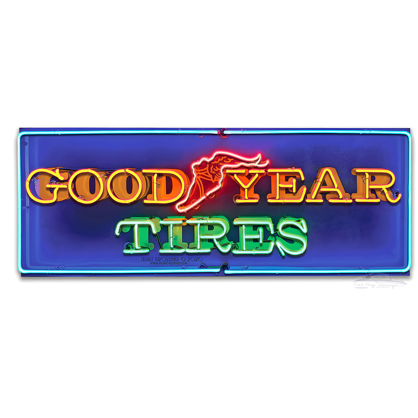 Vintage Goodyear Metal Sign - 22"x9" - Made in USA