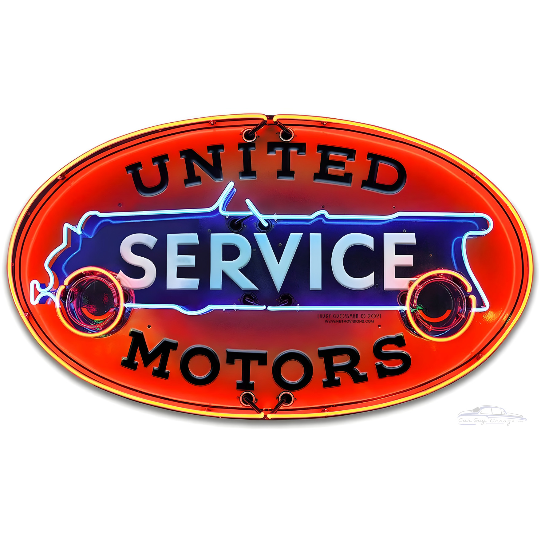 Vintage United Service Metal Sign - 16"x10" - Made in USA