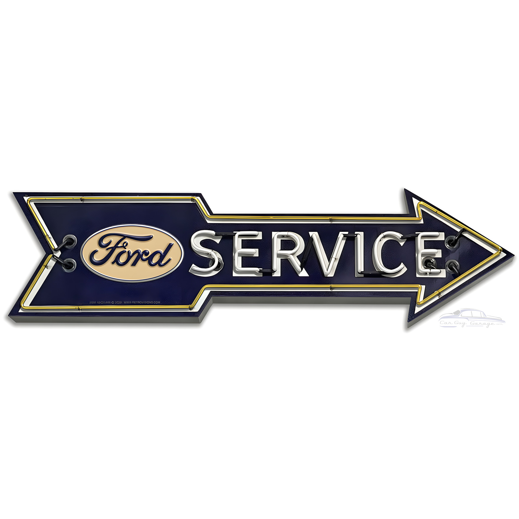 Vintage Ford Service Metal Sign - 16"x5" - Made in USA