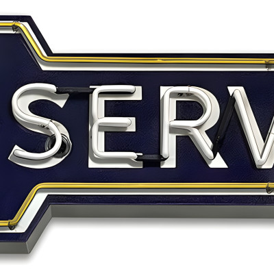 Vintage Ford Service Metal Sign - 18"x5" - Made in USA