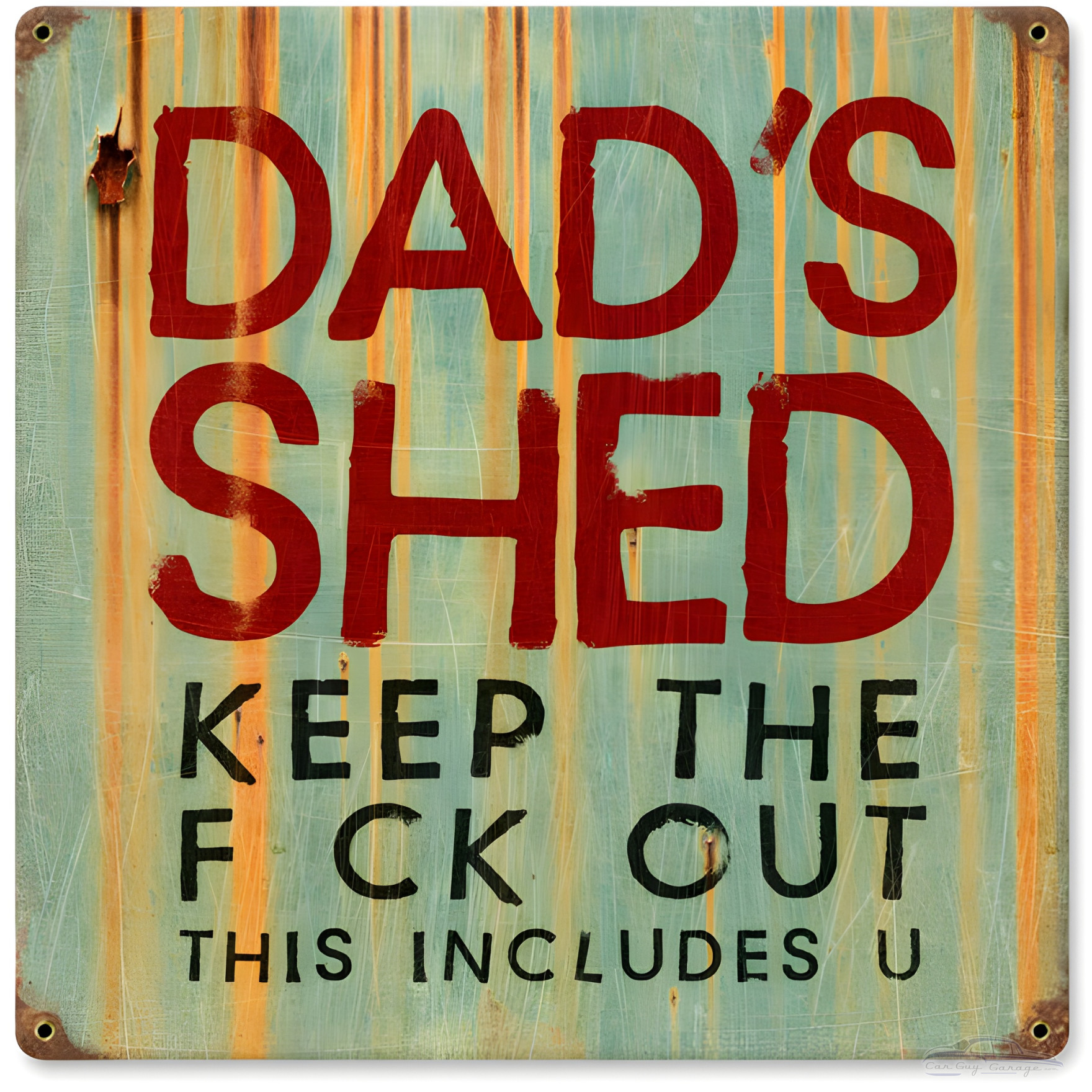 Dad Shed Metal Sign - Vintage 12"x12" Heavy Steel Decor