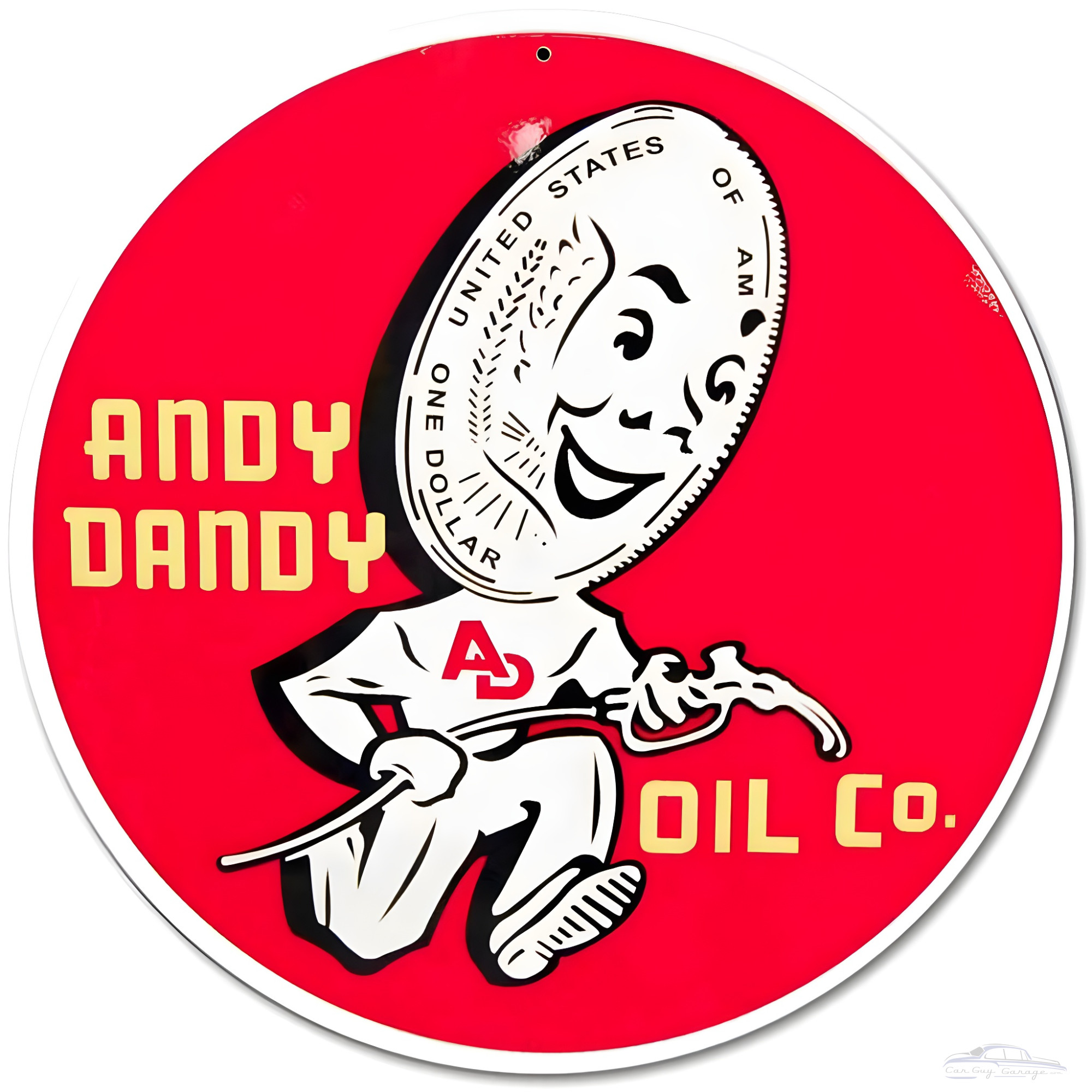 Andy Dandy Oil Co. Metal Sign - Vintage 14" Round Decor